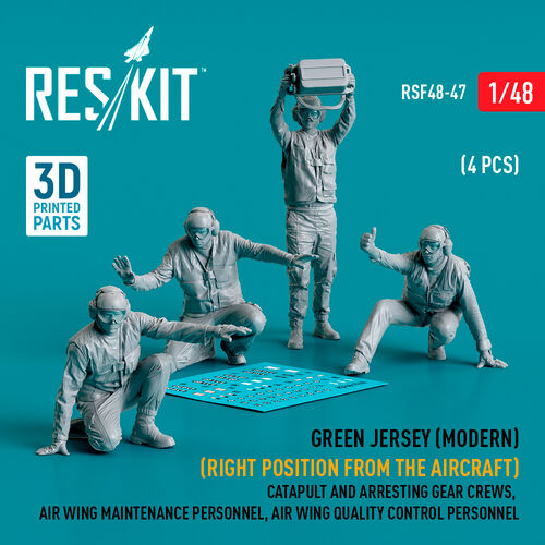 RES/KIT F48-0047 Green Jersey (Modern) (Right Position From The Aircraft) Catapult And Arresting Gear Crews, Air Wing Maintenance Personnel, Air Wing Quality Control Personnel (4pcs) (3D Printed)