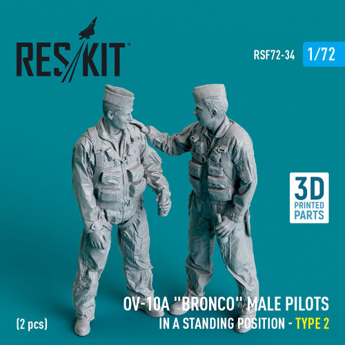 DISCONTINUED RES/KIT F72-0034 OV-10A 'Bronco' Male Pilots (In A Standing Position - Type 2) (2pcs) (3D Printed)