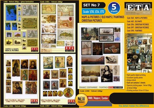 ETA DIORAMA ACCESSORIES SET7 Maps, Pictures and Christian Pictures (Set No.7)