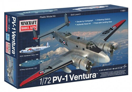 Minicraft 11681 Lockheed PV-1 Ventura - US Navy and RCAF - Post War & WWII Marking Options