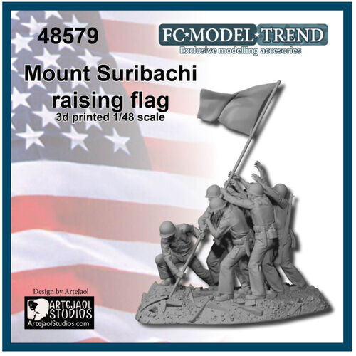 FC ModelTrend 48579 Mount Suribachi Raising Flag - Iwo Jima 1945 (3D-printed)