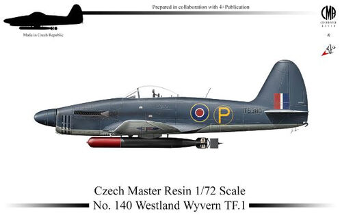 Czech Master Resin 72-140 Westland Wyvern TF.1 with Rolls-Royce Eagle 24 cylinder 'H' configured engine with decals