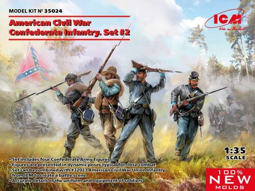 ICM 35024 American Civil War Confederate Infantry. Set #2 (100% new molds)