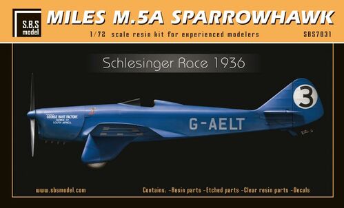 SBS Model 7031 Miles M.5A Sparrowhawk 'Schlesinger Race'