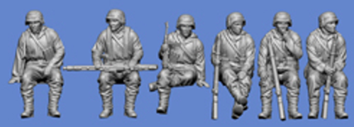 Germania-Figuren 72-WW2-048 Ardennes 1944 Grenadiers sitting for SPW or truck 01 6 figures