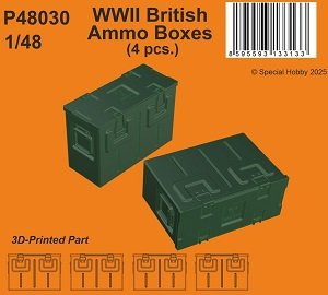CMK P48030 British WWII Ammo Boxes 3D-Printed (4 pcs)