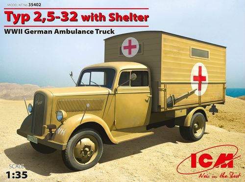 ICM 35402 Typ 2,5-32 with Shelter, WWII German Ambulance Truck