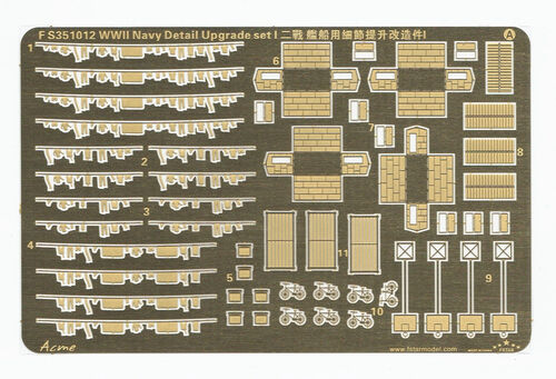 Five Star Model 351012 WWII Navy Detail Upgrade set I (3 x PE)