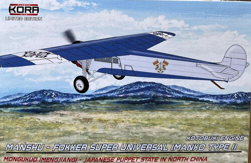 Kora Models KPK72183 Manshu-Fokker Super Universal - Manko Type I, Kotobuki Engine (Mongukuo (Mengjiang) - Japanese Puppet State In North China)