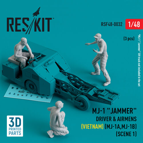 RES/KIT F48-0032 MJ-1 'Jammer' Driver And Airmens (Vietnam) (MJ-1A, MJ-1B) (Scene 1) (3pcs) (3D Printed)