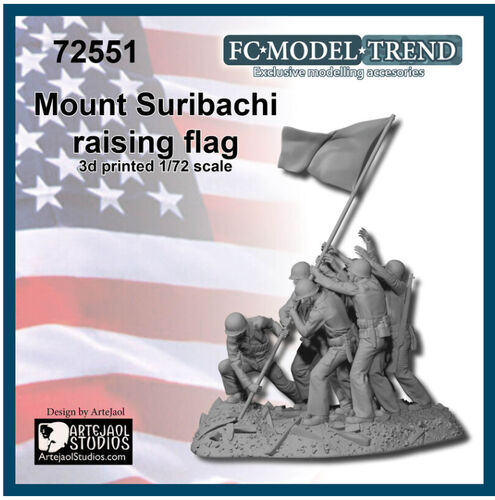 FC ModelTrend 72551 Mount Suribachi Raising Flag - Iwo Jima 1945 (3D-printed)