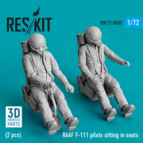 RES/KIT F72-0002 RAAF F-111 Pilots Sitting In Seats (2 pcs)