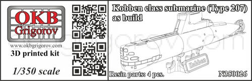 OKB Grigorov N350026 Kobben Class Submarine (Type 207) As Build