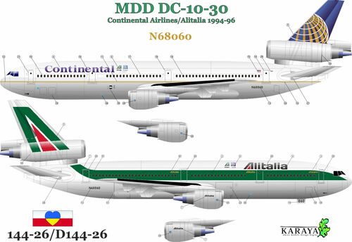 KARAYA 144-26 MDD DC-10-30 Continental Airlines/Alitalia 1994-96 N68060