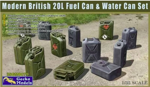 Gecko Models 35GM0079 Modern British 20L Fuel Can And Water Can Set
