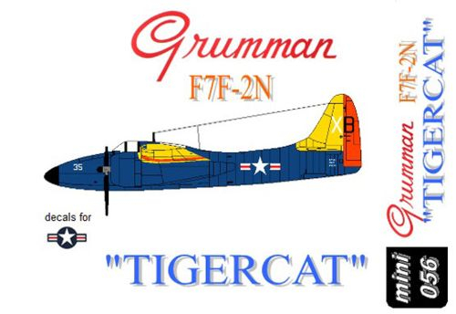 Miniwing 056 Grumman F7F-2N Tigercat (1 resin kit - 1 decals version)