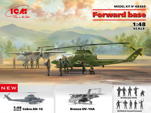 ICM 48303 Forward base (Cobra AH-1G + Bronco OV-10A with US Pilots & Ground Personnel and US Helicopter Pilots)