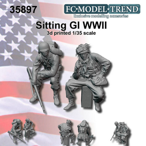 FC ModelTrend 35897 Sitting GI WWII