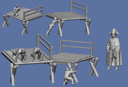 Germania-Figuren 72-NAP-8104 Crossing the Berezina in 1812 6 figures of the Dutch Pontoniers
