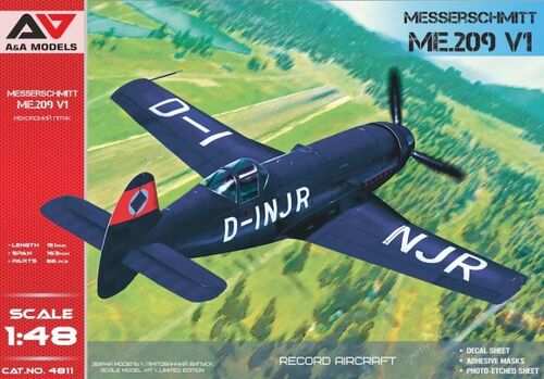 A & A Models 4811 Messerschmitt Me.209 V1 Record Aircraft