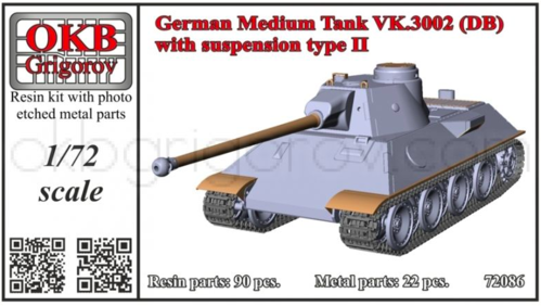 OKB Grigorov V72086 German Medium Tank VK.3002 (DB) with suspension type II
