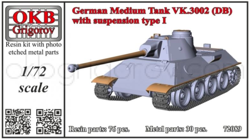 OKB Grigorov V72089 German Medium Tank VK.3002 (DB) with suspension type I