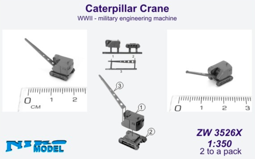 NIKO MODEL ZW3526X Caterpillar Crane WWII - military engineering machine 2 to a pack