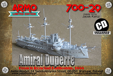 Armo 700-29 Amiral Duperre, French Ironclad Battleship, 1888