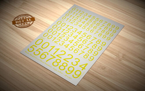 Matho Models 80027 Decal Numbers - Large, Yellow