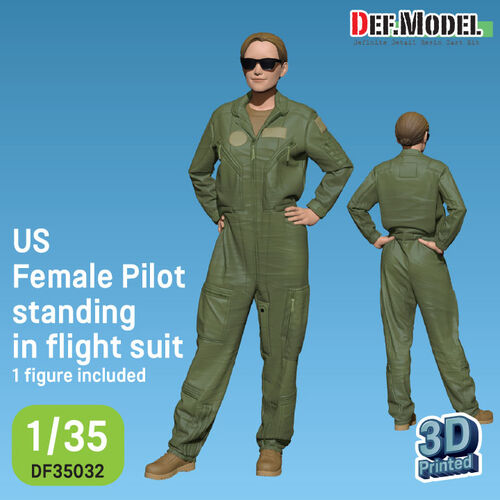 DEF Model DF35032 US Female Pilot Standing In Flight Suit (1 Fig.)