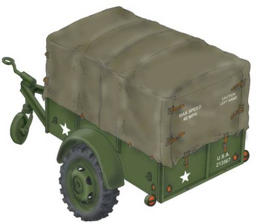Planet Models MV088 WWII US Cargo Trailer Ben Hur