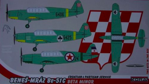 Kora Models 72168 Bene¹-Mráz Be-51C Croatian & Yugoslav partisan