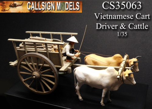 Callsign Models 35063 Vietnamese Cart, Driver and Cattle (2)