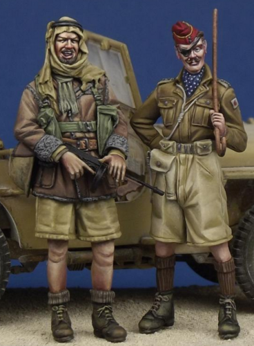 The Bodi Miniatures 35165 LRDG Trooper & Hussar Officer WW II
