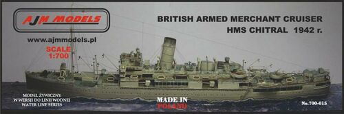 AJM Models 700-015 British Armed Merchant Cruiser HMS CHITRAL 1942 r.