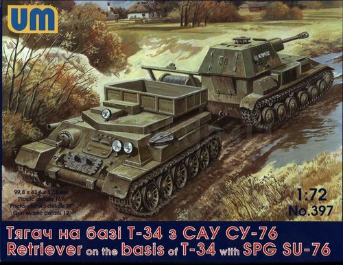 Unimodels 397 Retriever on T-34 Basis with SPG SU-76