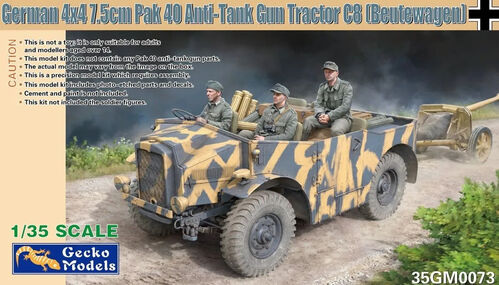 Gecko Models 35GM0073 German 4x4 7,5cm Pak 40 Anti-Tank Gun Tractor C8 (Beutewagen)