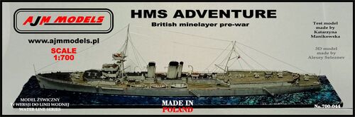 AJM Models 700-044 HMS Adventure - British Minelayer Pre-War