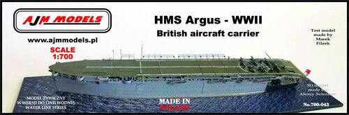 AJM Models 700-043 HMS Argus - WWII British Aircraft Carrier