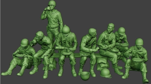 Peddinghaus-Decals 48191 US WWII Infantry Soldiers - lounch break (7 figures)
