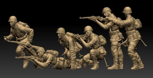 Peddinghaus-Decals 48178 US WWII Infantry Soldiers - attacking (6 figures)