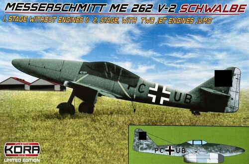 Kora Models KPK72170 Messerschmitt Me 262 V-2 Schwalbe 1. Stage Without Engines And 2. Stage With Two Jet Engines Jumo