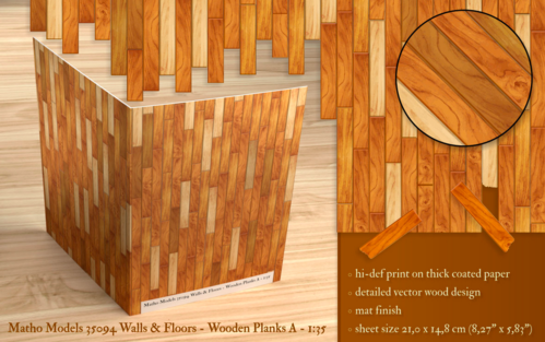 Matho Models 35094 Walls & Floors - Wooden Planks A
