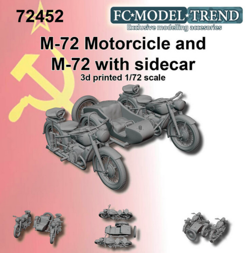 FC ModelTrend 72452 Soviet motorcycle M-72 with and without sidecar