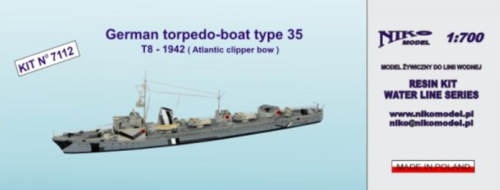 NIKO MODEL 7112 German torpedo-boat type 35 T8 1942 ( Atlantic clipper bow )
