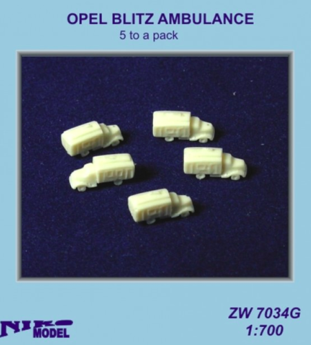 NIKO MODEL ZW7034G Opel Blitz Ambulance 5 to a pack