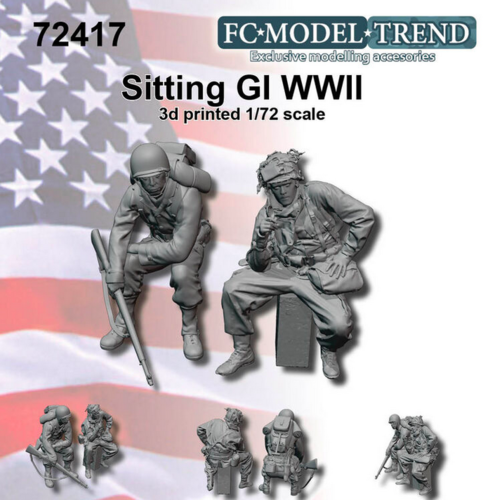 FC ModelTrend 72417 Seated USA soldiers WWII