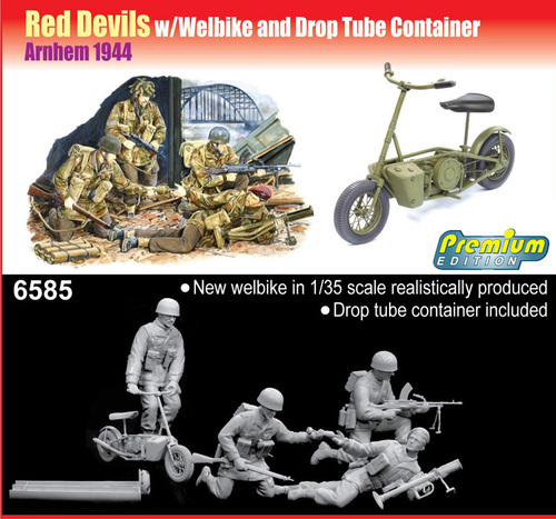 Dragon 6585 British Red Devils w/Welbike and Drop Tube Container (Arnhem 1944)