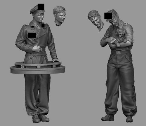 PanzerArt FI35-121 StuG crew with puppy set