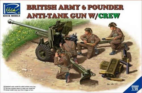 Riich.Models RV35042 British Army 6 Pounder Anti-Tank Gun w/Crew